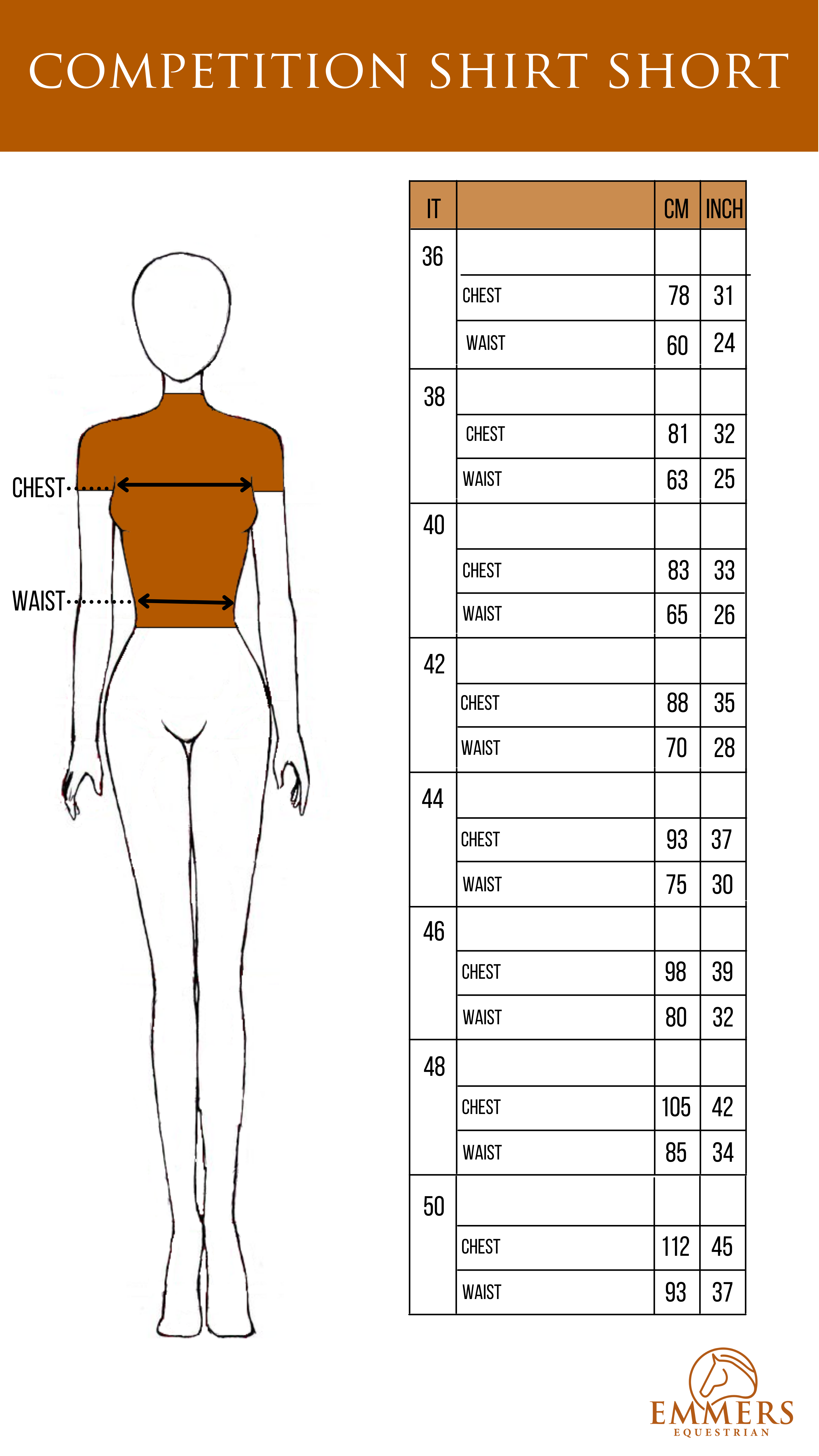 Size chart Ego 7 | Emmers Equestrian