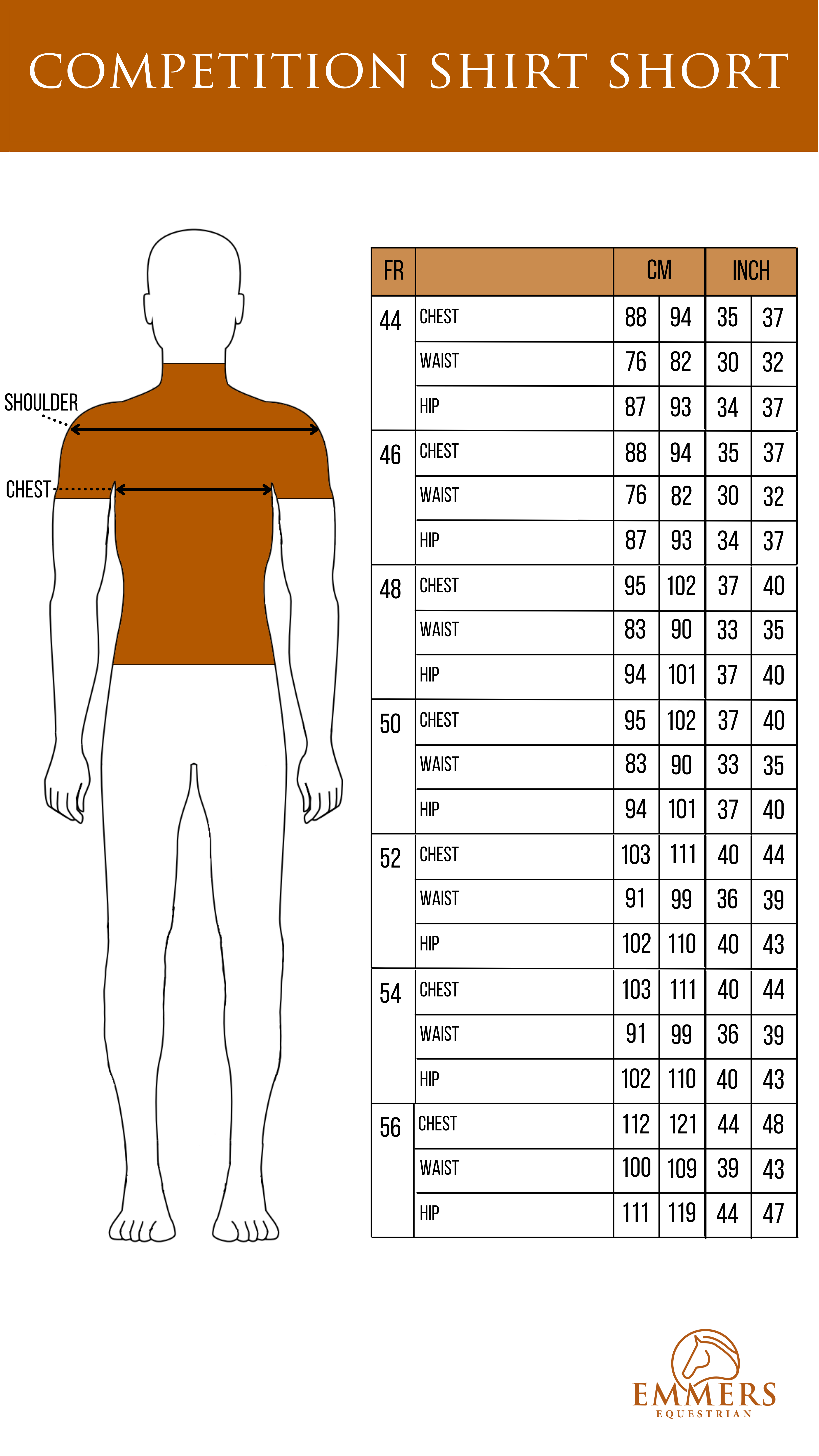 Size chart Samshield | Emmers Equestrian