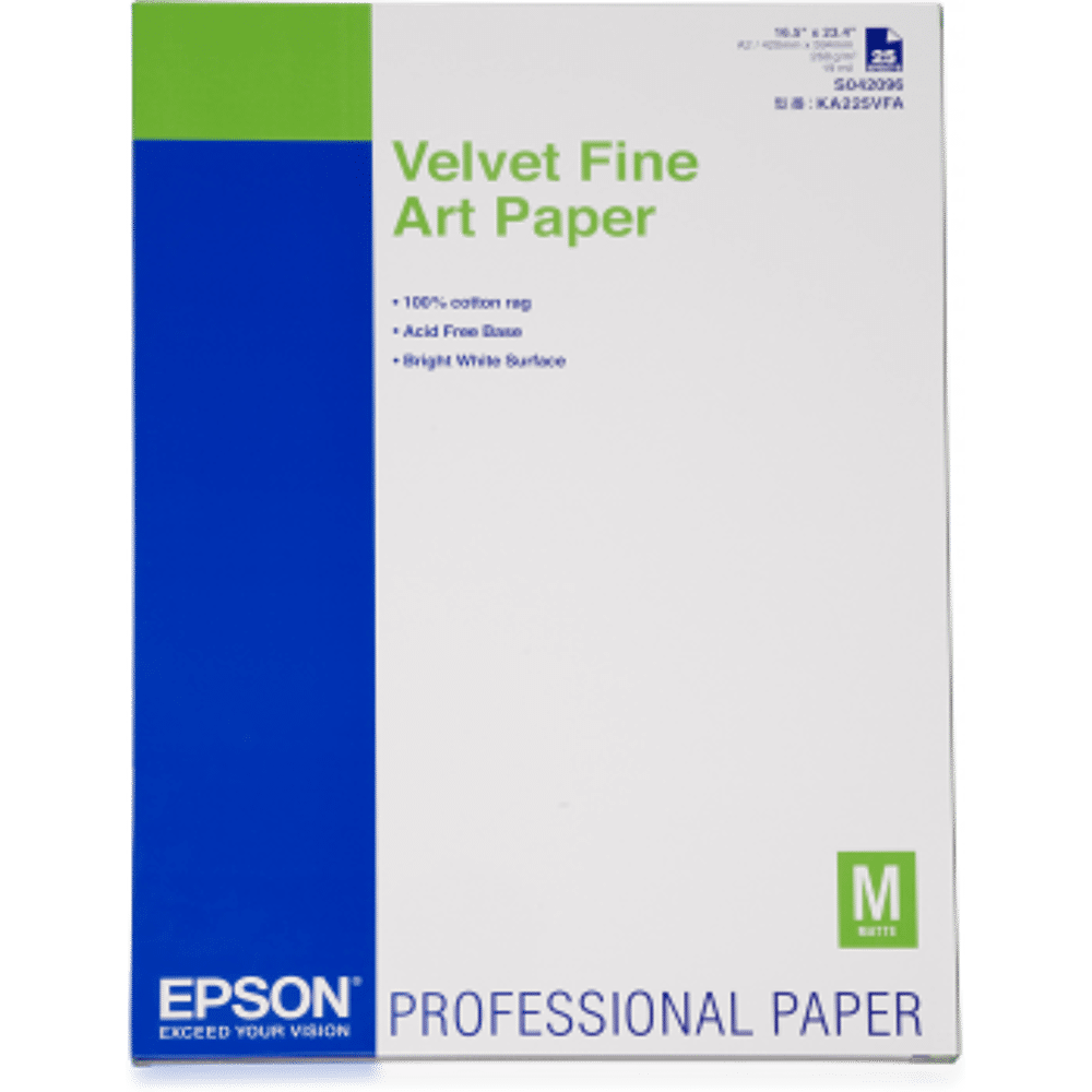 Epson VELVET FINE ART 260g A2 25 vel S042096 INKJETPAPIER | Foto Grobet