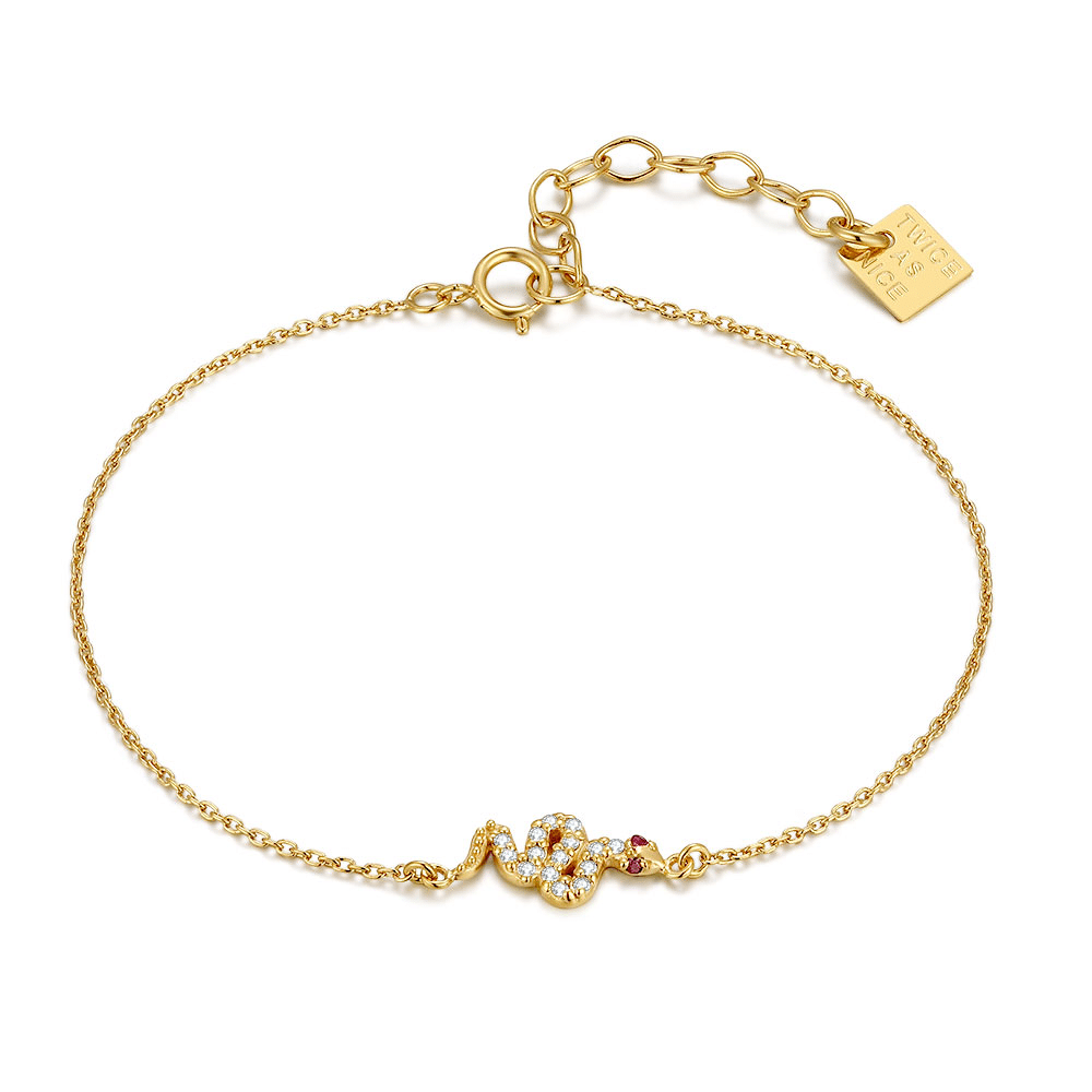 Bracelet with snake in silver | Twice As Nice