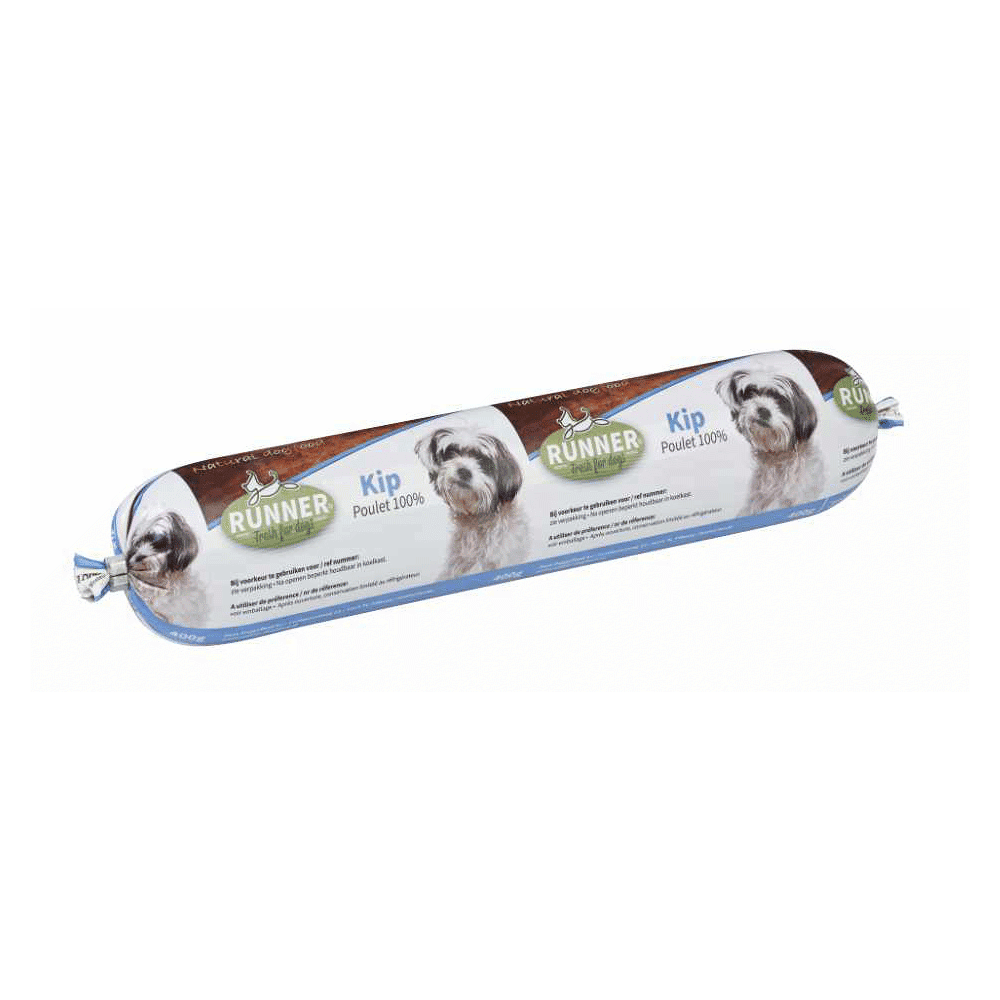 Houdbare worst - Runner Houdbaar kip 100 % voor Honden - 400 g.