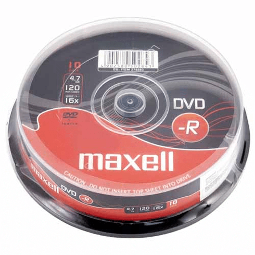 Maxell DVD-R 120/4.7GB Spindle 10 16x | Foto Grobet