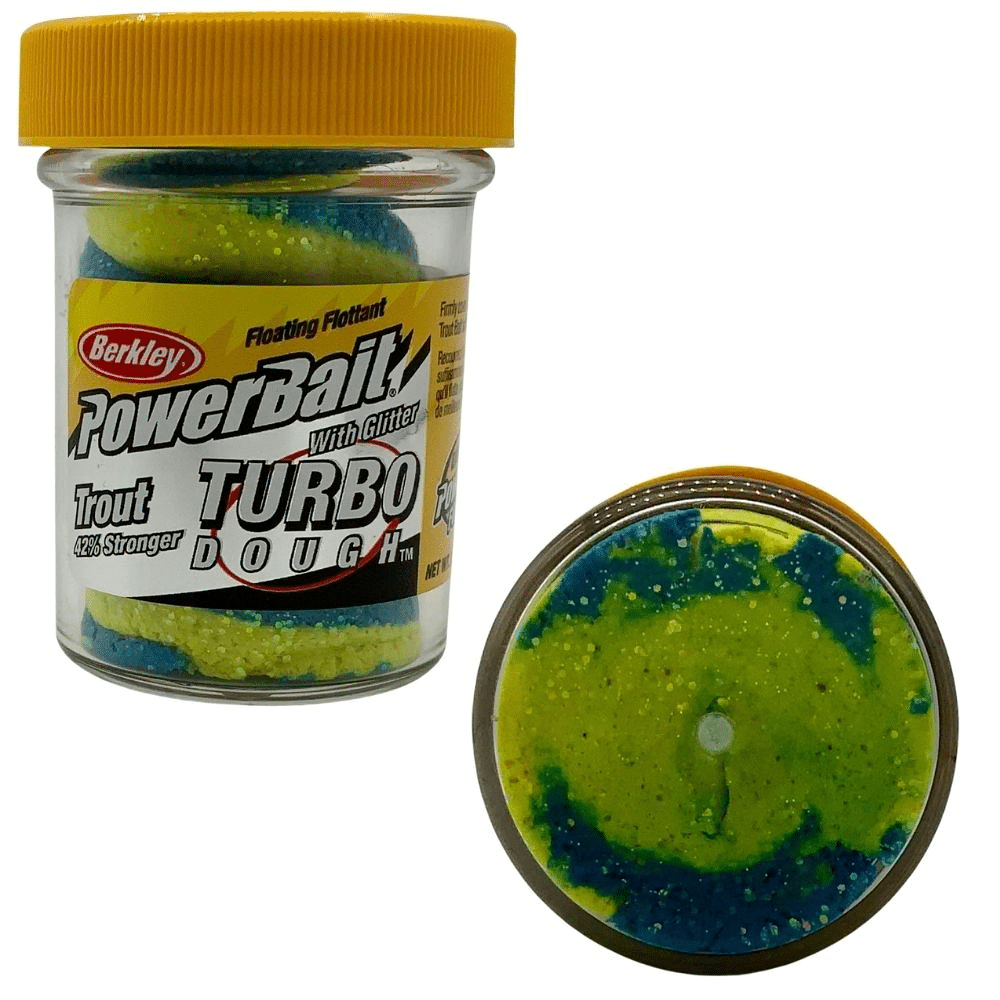 Powerbait turbo dough glitter Blue neon - Forel - De Goeie Vangst