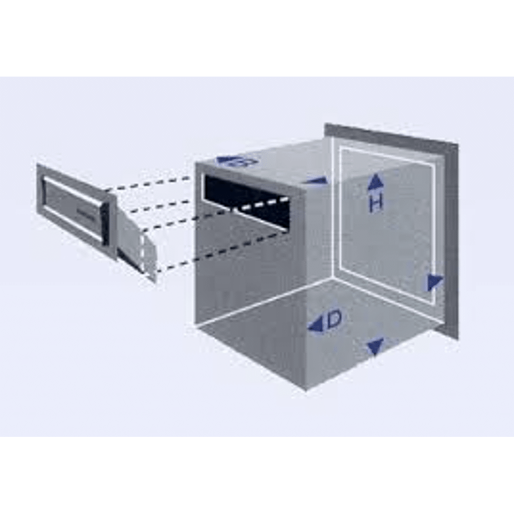 inbouwbus in aluminium met deur en opening