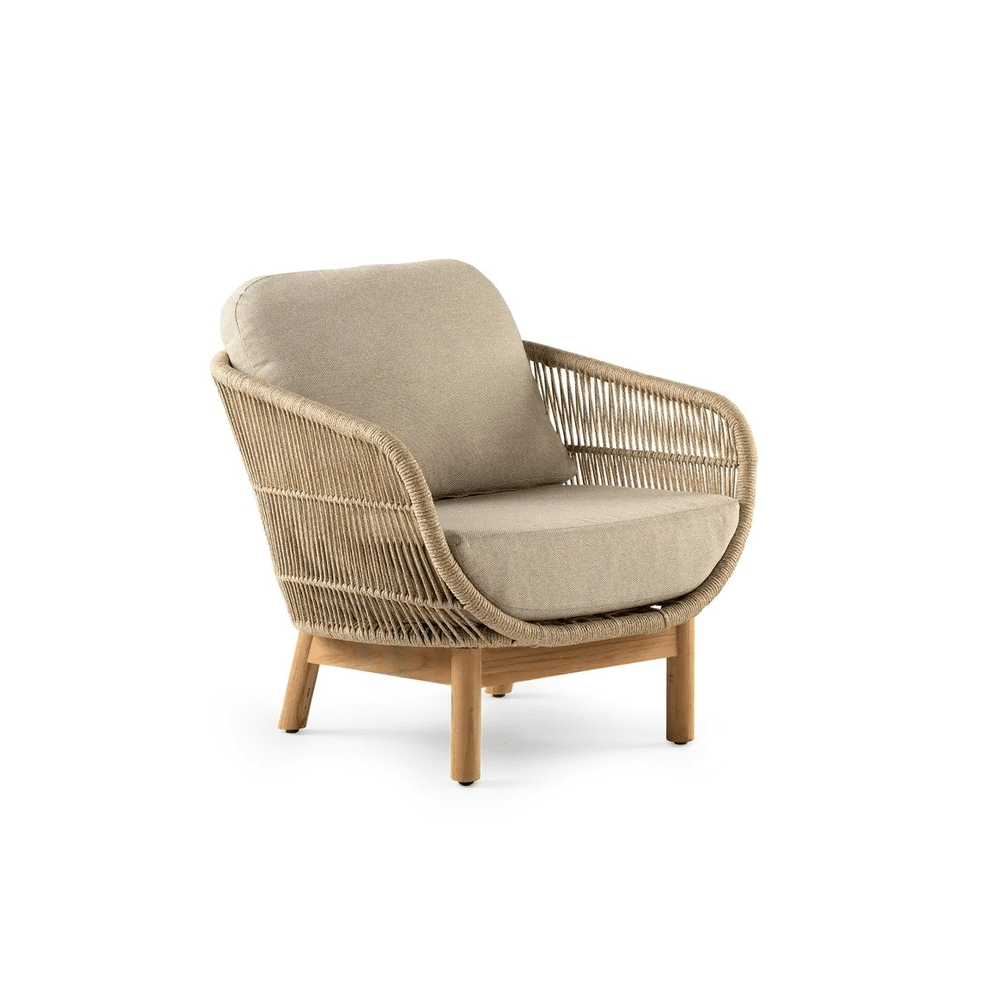 Callisto Preston Lounge Fauteuil Teak-rope-olefin 80x80xh69cm