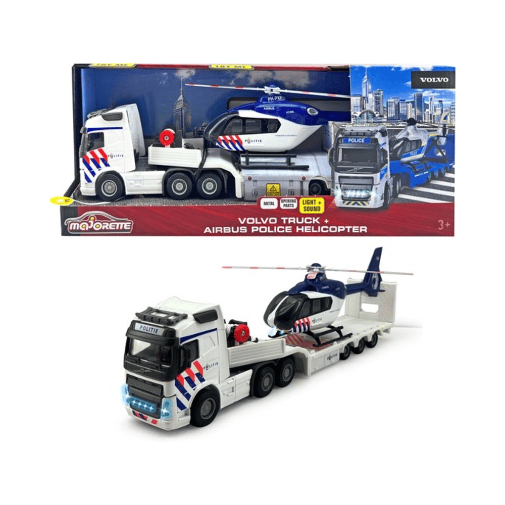 Majorette Volvo Truck + Politie Helicopter
