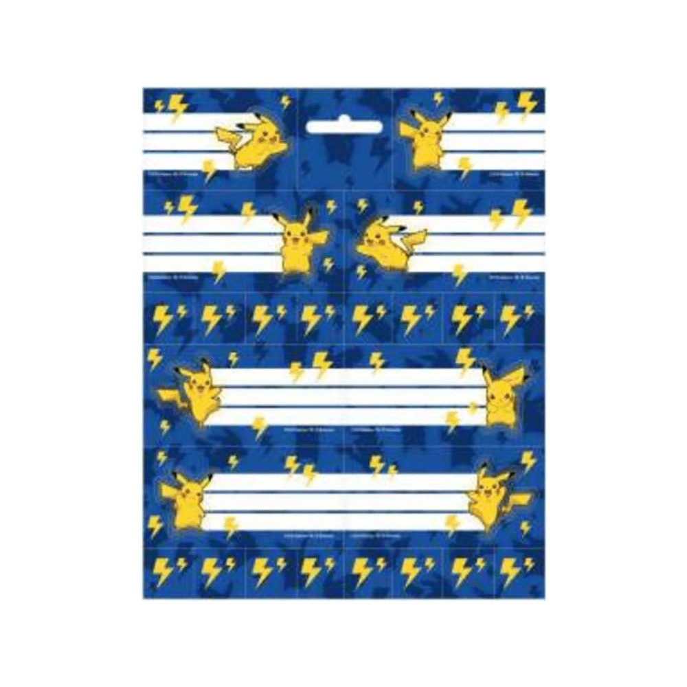 Pokemon Zelfklevende Schooletiketten (1 Vel)
