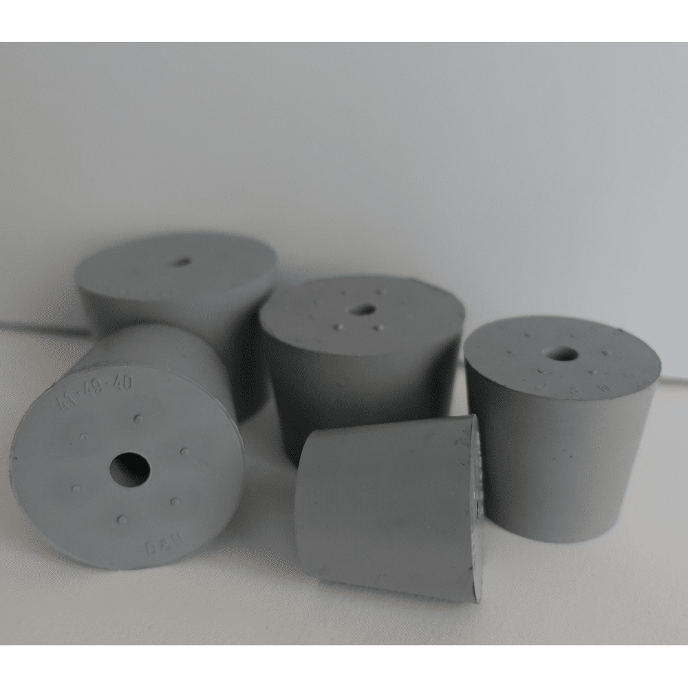 Bouchon caoutchouc gris avec trou 9mm 21/27 H30 - Vinification - BMS ...