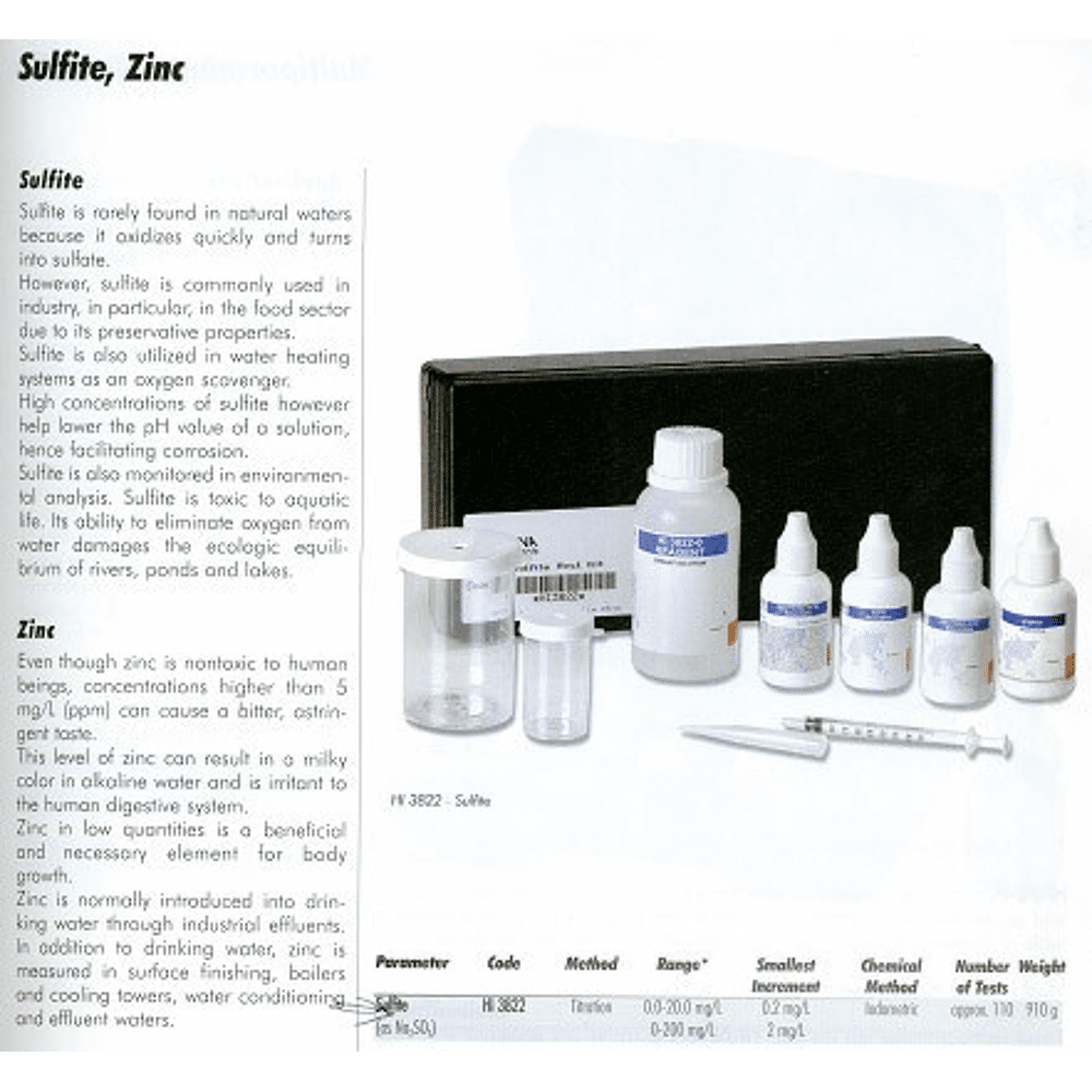 Trousse d'analyse pour sulfite 0-200mg/L ± 100 tests - Mesurer et labo ...