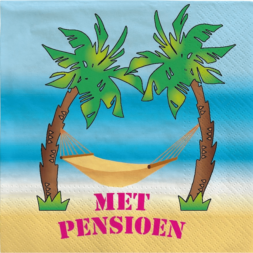 Servetten "Met Pensioen" 33x33cm 20 Stuks
