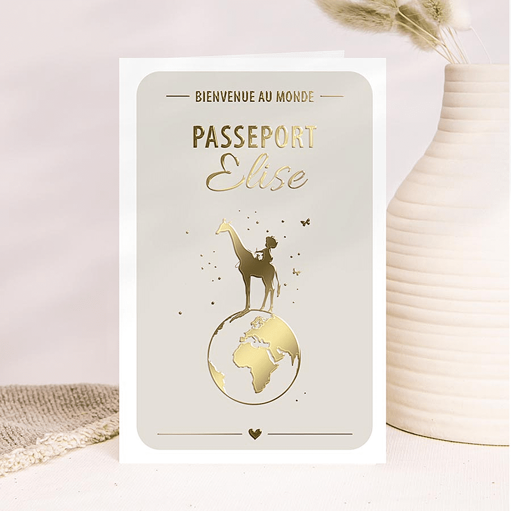 Faire part naissance passeport autour du Monde - Ma création - AVA.be