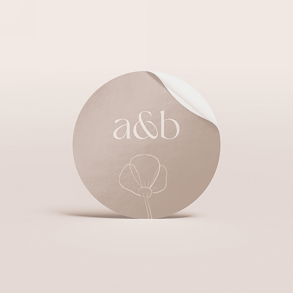 Sticker mariage coquelicot ton sur ton - Mijn ontwerp - AVA.be