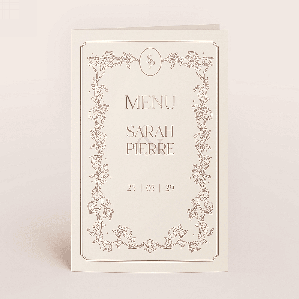 Menu mariage baroque digne des contes - Ma création - AVA.be