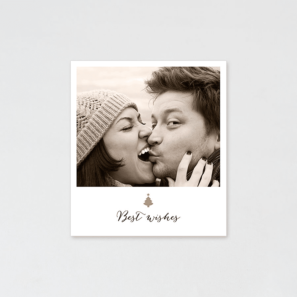 Witte kerstkaart met witte rand en foto - Mijn ontwerp - AVA.be