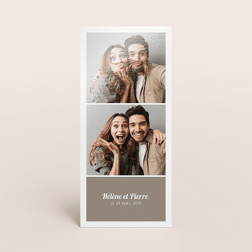 Carte de remerciements anniversaire effet photomaton - Mijn ontwerp ...