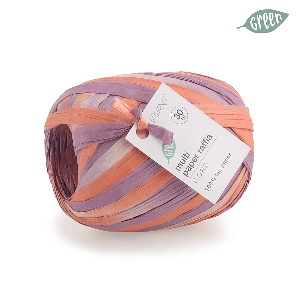 Ruban Raffia Lila/Orange 30m x 5mm - Emballage cadeaux - AVA.be