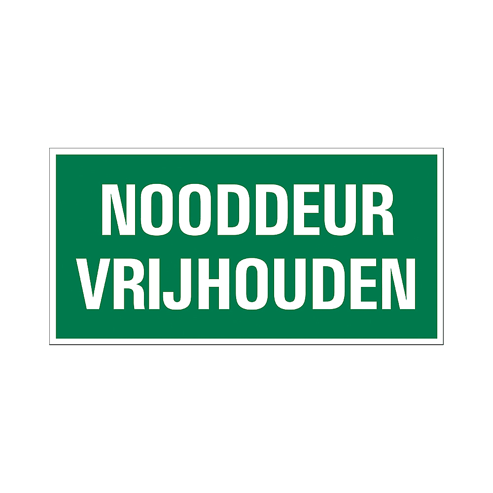 Panneau "Nooddeur Vrijhouden" 15x30cm - Communication - AVA.be