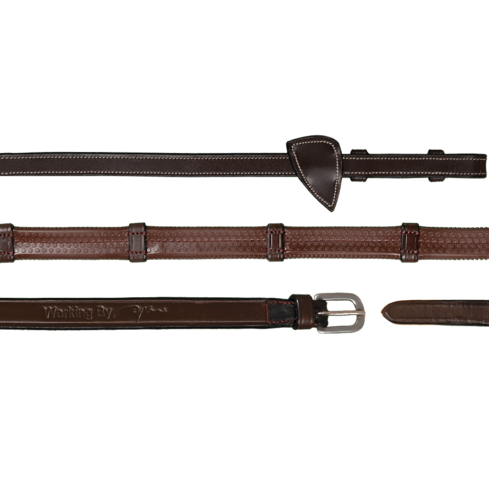 Dy'on 1/2 Rubber Reins With 7 Leather Loops