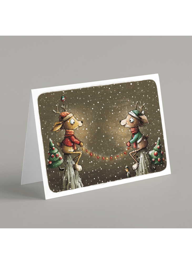 Wenskaarten - Kerstkaart Herten - Frank Daenen