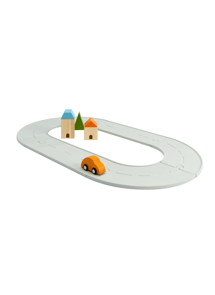 Plan Toys - Rubber road & rail - Kleine set - 6300